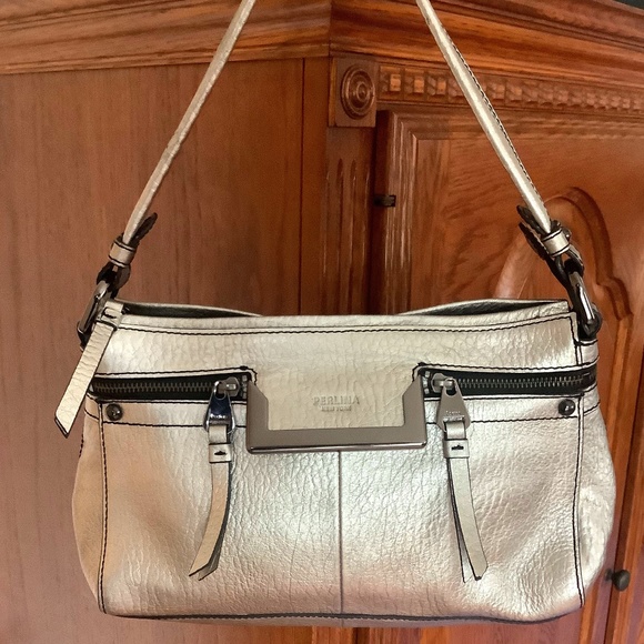 Perlina | Bags | Perlina Metallic Silver Bag | Poshmark